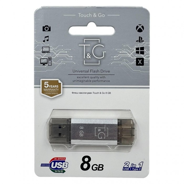 USB флешка 8Gb T&G 009 Type-C Star series Silver - купити за найкращою ...