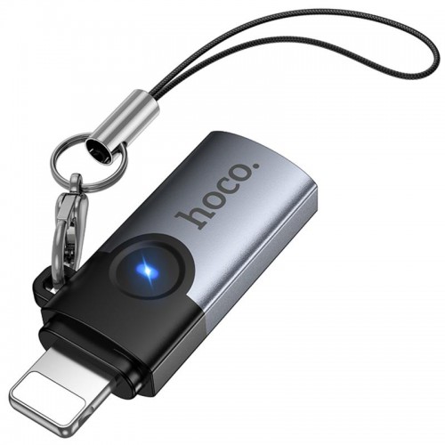 Перехідник Hoco UA46A Lightning Male to Type-C Female Metal gray ...