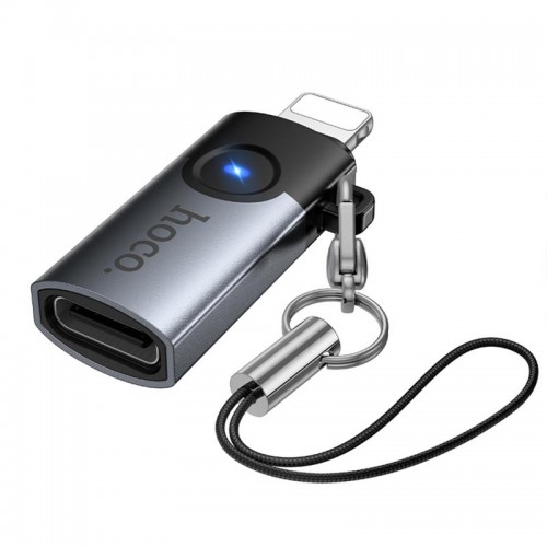 Перехідник Hoco UA46A Lightning Male to Type-C Female Metal gray ...