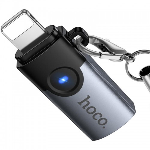 Перехідник Hoco UA46A Lightning Male to Type-C Female Metal gray ...